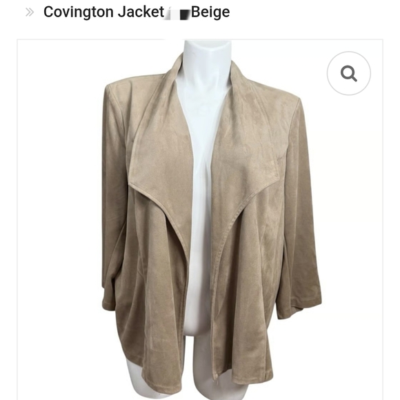 Covington | Jackets & Coats | Covington Tan Blazer With Draped Front ...